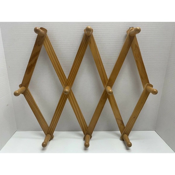 Unbranded | Wall Decor | Expandable Wooden Accordian Peg Wall Rack Coat ...